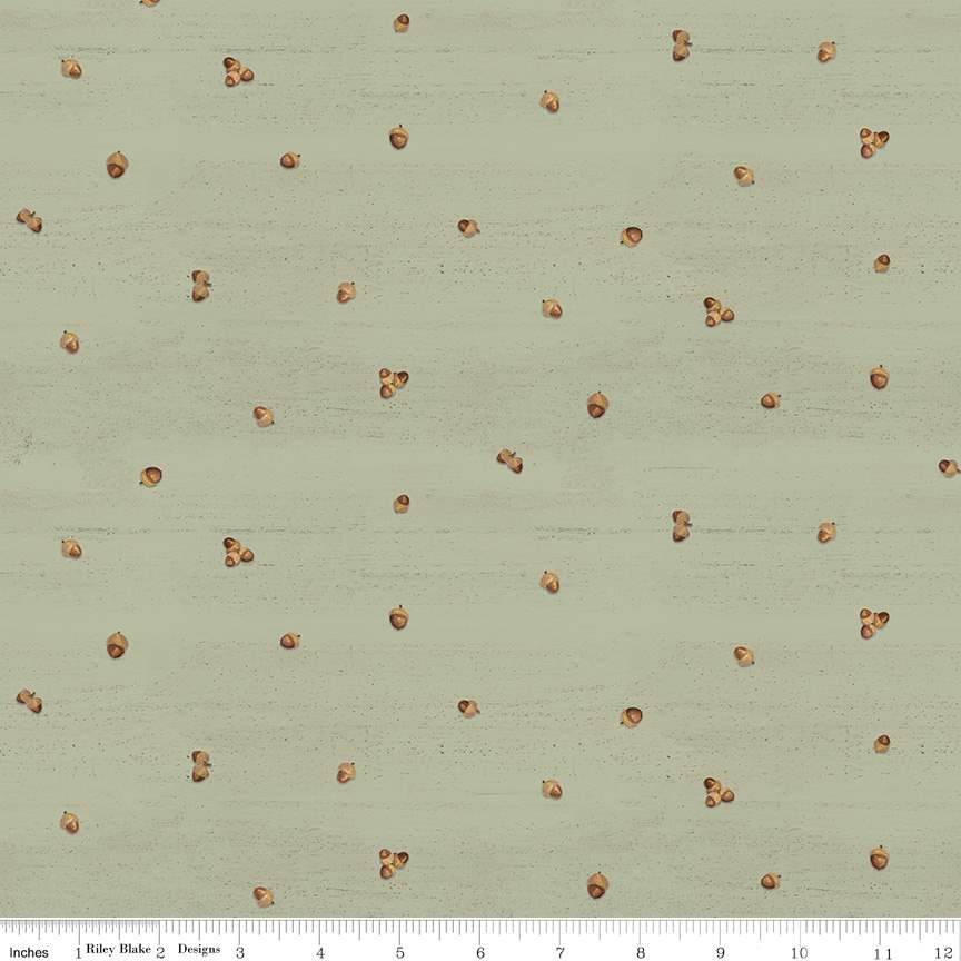 Covered Bridges in Fall Acorn Ditsy Sage – Fabric Outlet