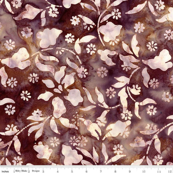 Expressions Batiks Victorian Garden Mocha Chestnut – Fabric Outlet